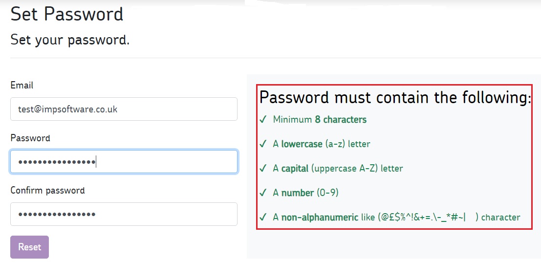 Logging in for the First Time – IMP Software Ltd